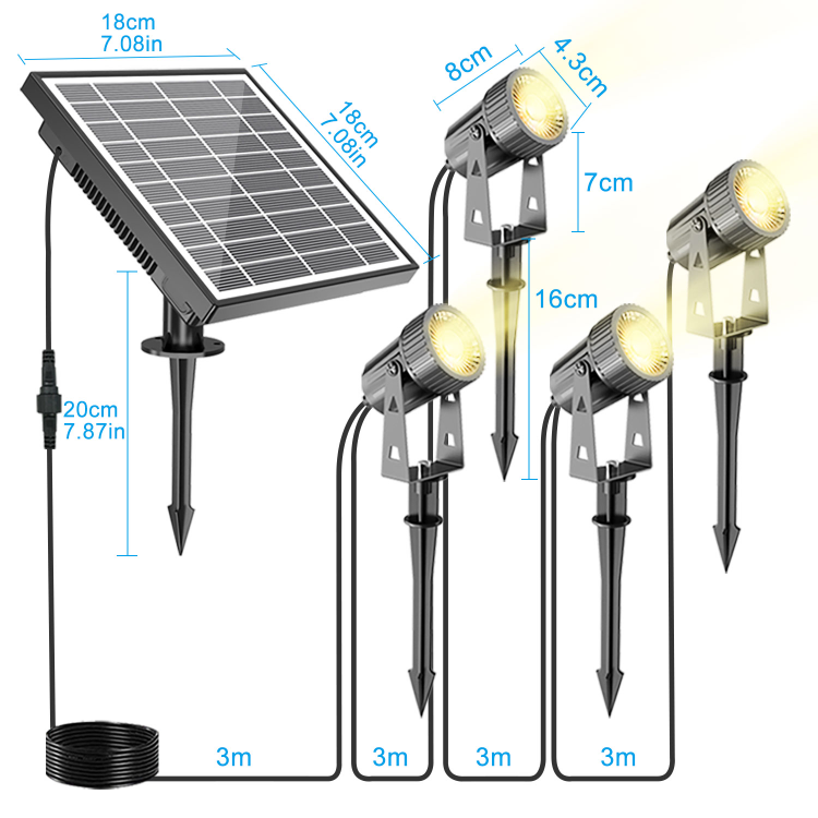 Buy Wholesale China 6-pack Led Solar Panel Spotlight Ground Inserted ...