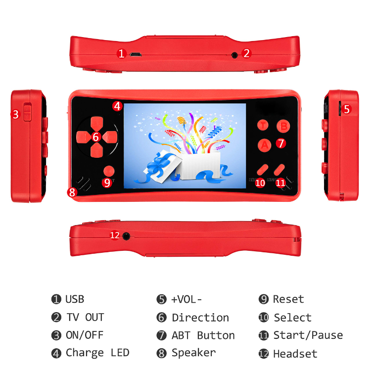 Qs4 Plus 3.2 Inch Large Screen Tv Out Arcade Game Handheld Game Players ...