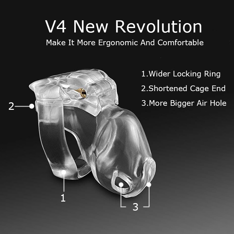 V4 Man Gay Bondage Sex Toys Plastic Penis Lock Ring Device Resin Male Chastity Cage Cock For Men ...