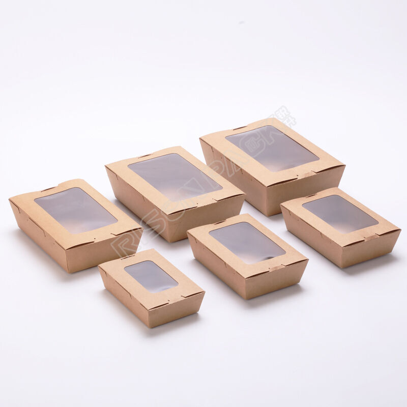 Wholesale Kraft Paper Food Box Salad Fruit Takeaway Box Lunch Packaging ...