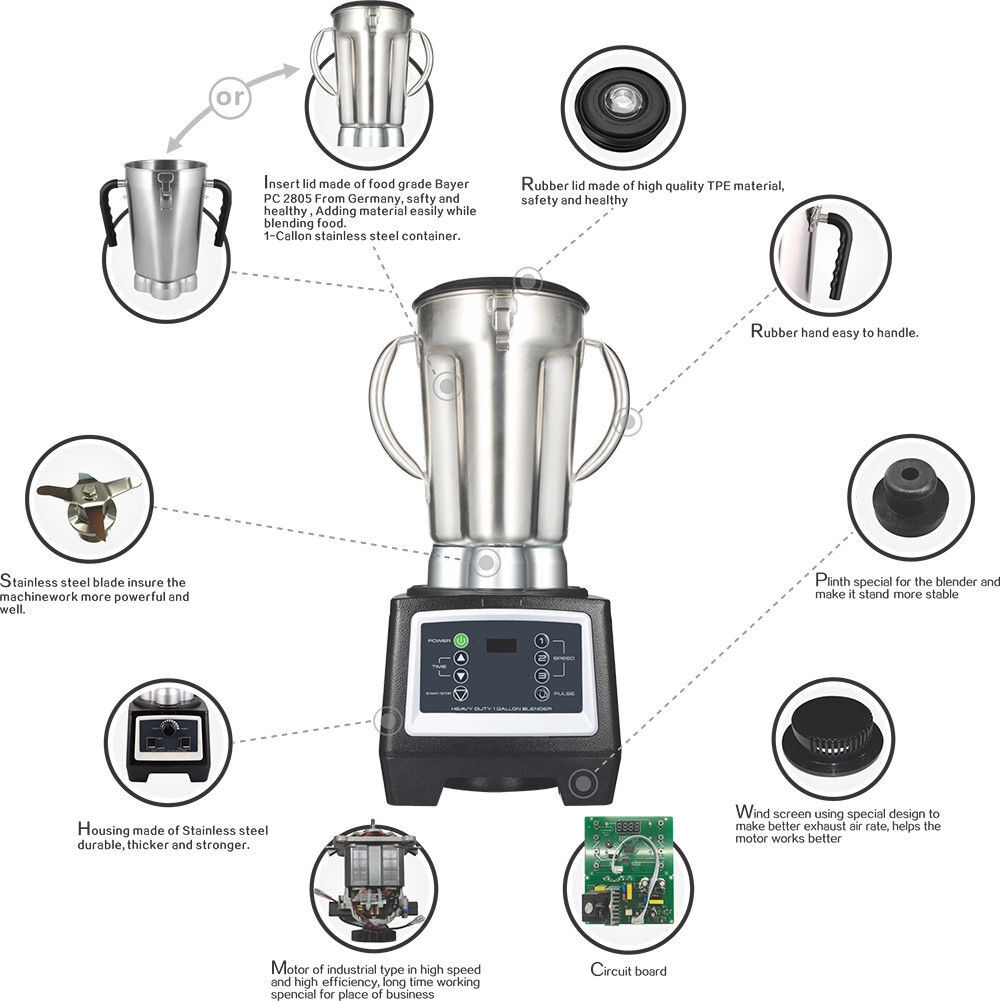 Stainless Steel Commercial Blender With 4 Litres - Expore China ...