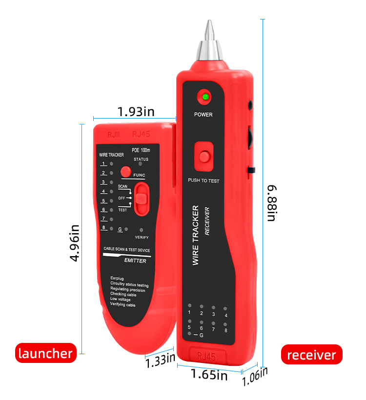 Ethernet Network Cable Tester Kit Rj11 Rj45 Cat5/5e Cat6 Lan Wire ...