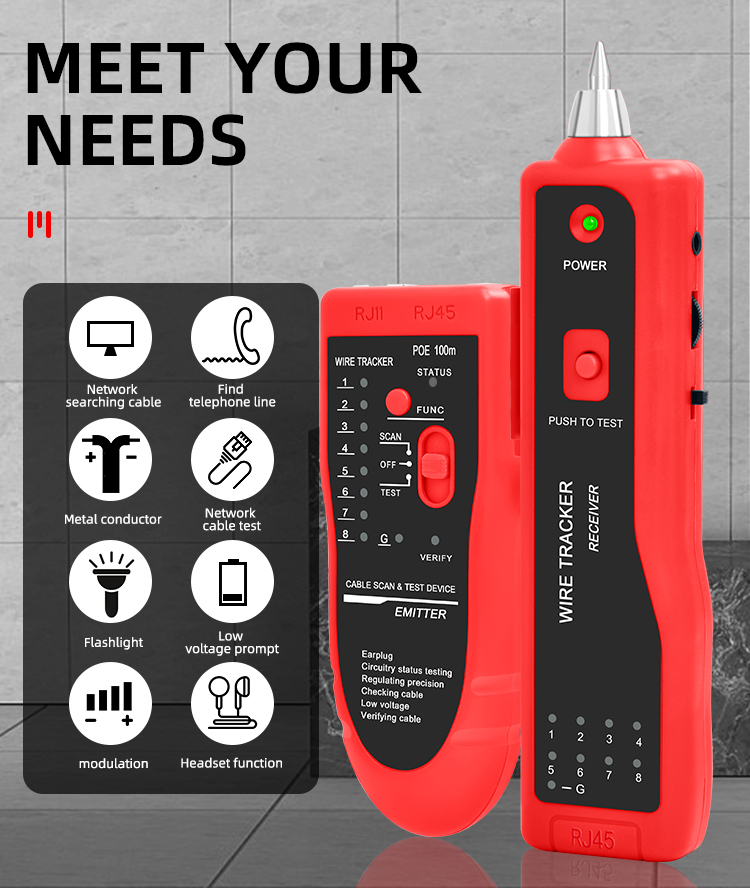 Ethernet Network Cable Tester Kit Rj11 Rj45 Cat5/5e Cat6 Lan Wire ...