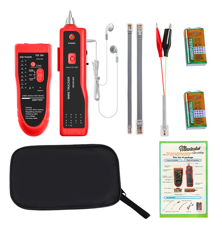 Ethernet Network Cable Tester Kit Rj11 Rj45 Cat5/5e Cat6 Lan Wire ...