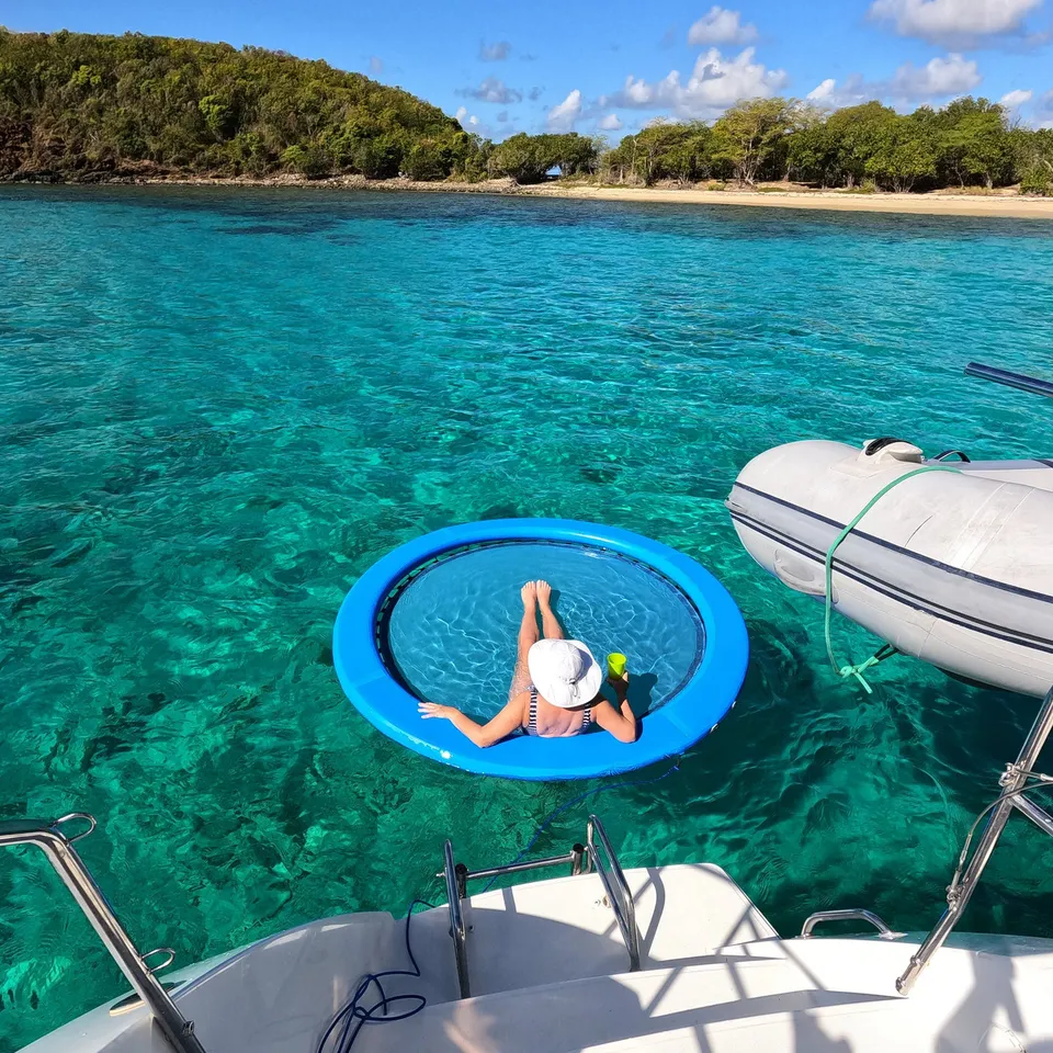 Drop Stitch Round Inflatable Raft Floating Pad Swimming Pool With ...