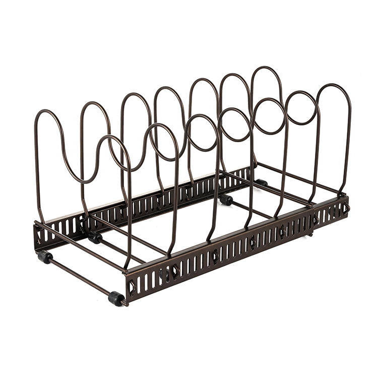 2021 Multifunctional Telescopic Kitchen Shelf Wrought Iron Pot Cover ...