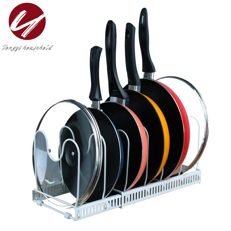 2021 Multifunctional Telescopic Kitchen Shelf Wrought Iron Pot Cover ...