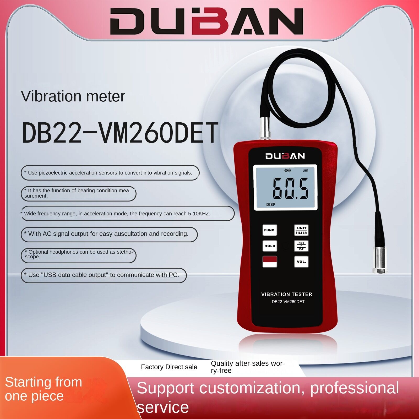 Buy China Wholesale Vibration Meter Db22-vm260det & Vibration Meters ...