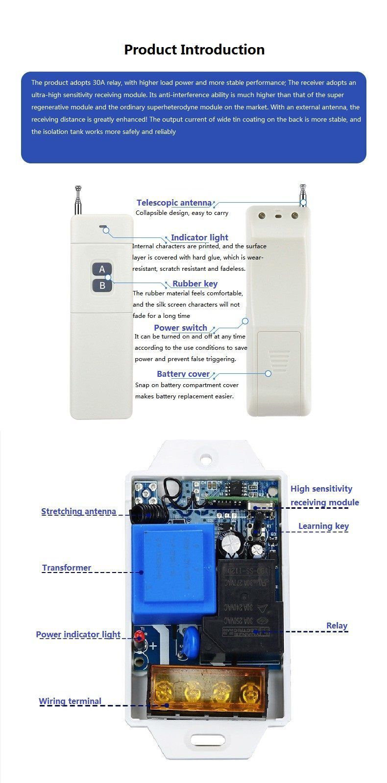 Buy Wholesale China Universal Remote Controller Switch 1ch Rf Remote Control Ac220v Transmitter ...