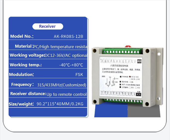 8 Channel Dc12-36v Remote Control Switch Remote Controller Suit ...
