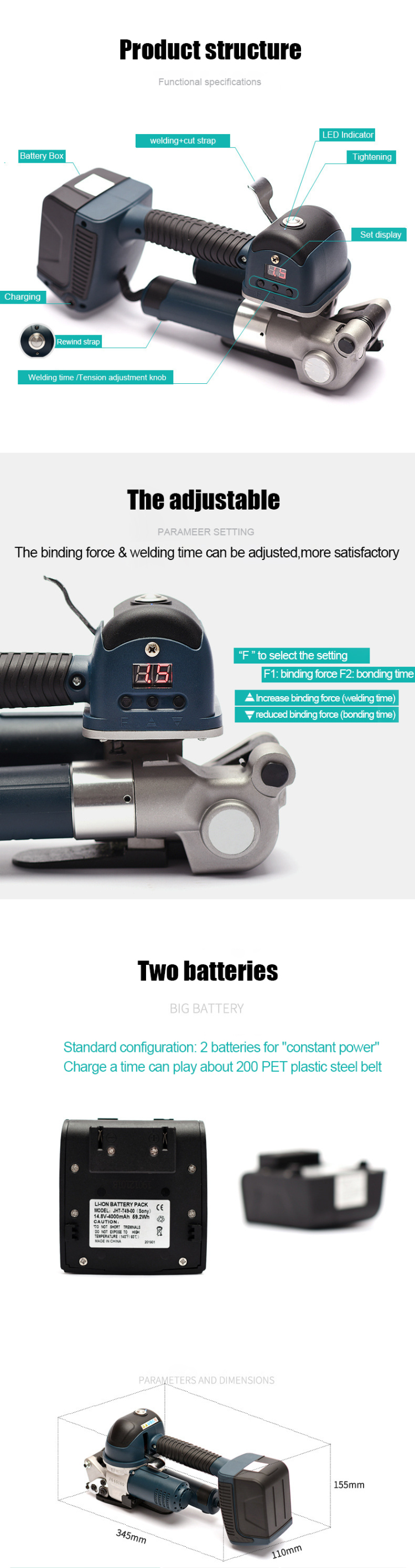 Portable Battery Powered Electric Handheld Hand Welding Plastic ...