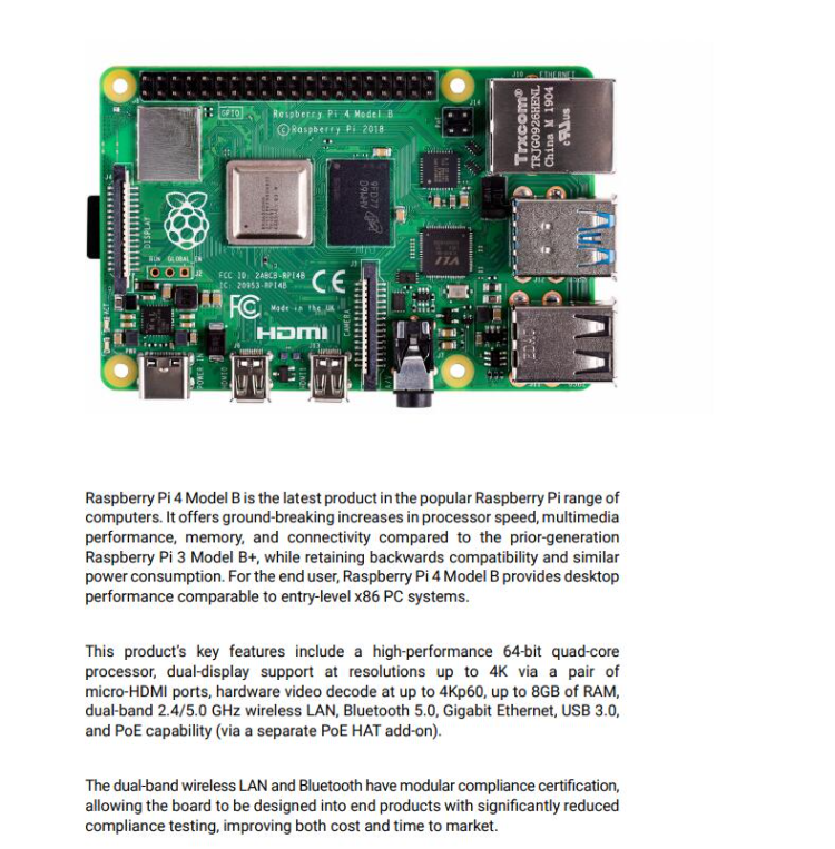Buy Wholesale China Raspberry Pi 4 Model B Single Board Computers 1gb 2gb 4gb 8gb Bcm2711 Quad ...