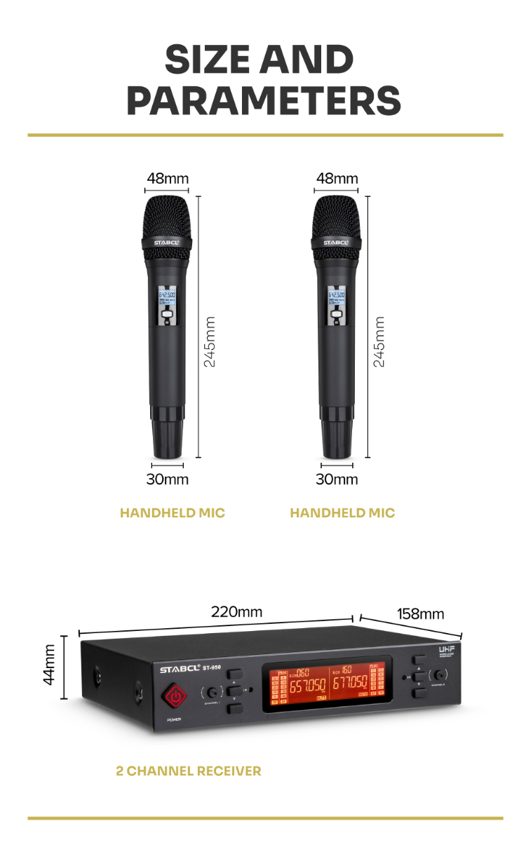 Buy Wholesale China Professional Dual Channel Mic Uhf Dynamic Handheld ...