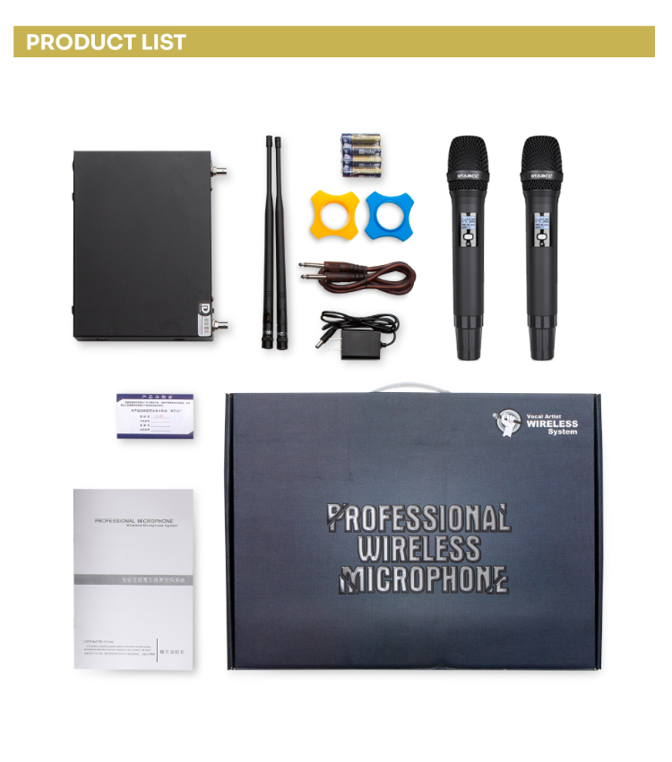 Buy Wholesale China Professional Dual Channel Mic Uhf Dynamic Handheld ...