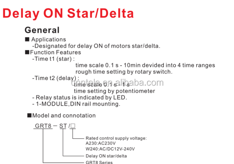 Grt8-st Star Delta Timer Relay - China Wholesale Star Delta Timer Relay ...