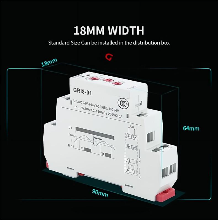 Geya Gri8-01 Single Phase Current Monitoring Relay Over Current ...
