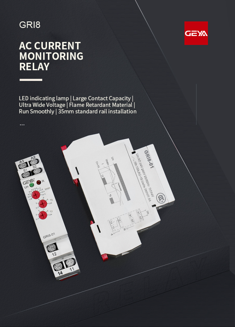 Geya Gri8-01 Single Phase Current Monitoring Relay Over Current ...