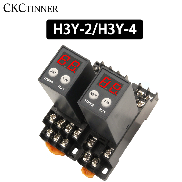 New Small Digital Display H3y-2/h3y-4 Time Relay Cycle Time Control Delayer 12v24v220v With Base ...