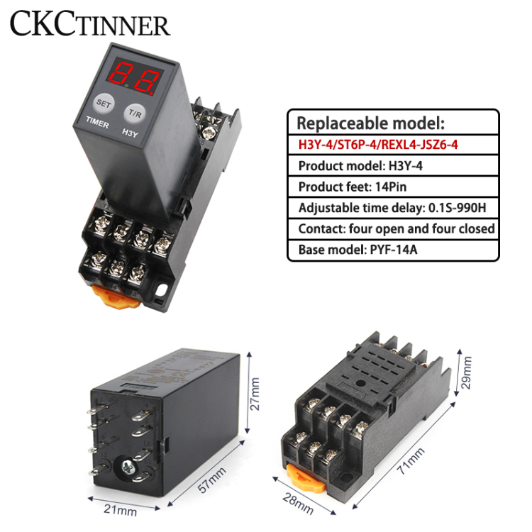 New Small Digital Display H3y-2/h3y-4 Time Relay Cycle Time Control ...