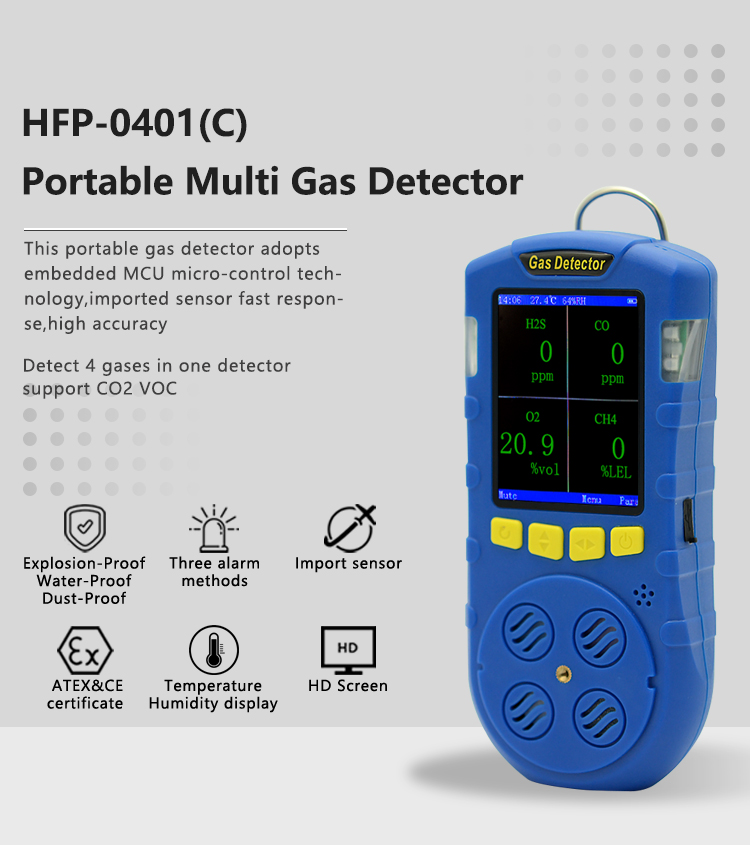Multi Gas Detector Co2 H2s O2 Ex Gas Detector Monitor - China Wholesale 4 In 1 Gas Detector $335 ...