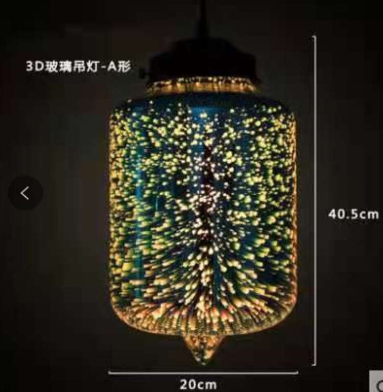 Direct Selling Creative Colorful 3d Glass Pendant Light Retro Metal ...