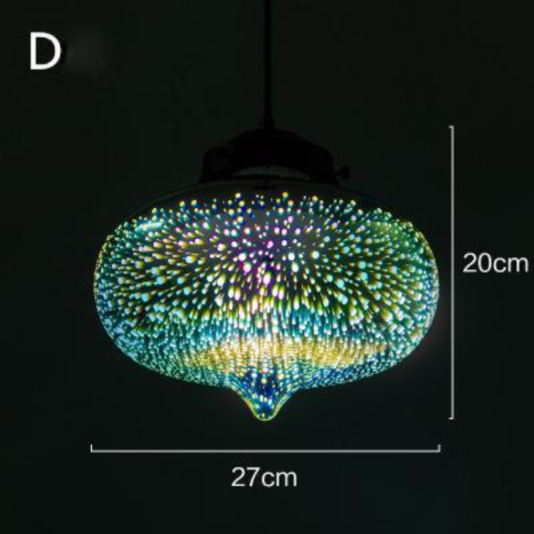 Direct Selling Creative Colorful 3d Glass Pendant Light Retro Metal ...