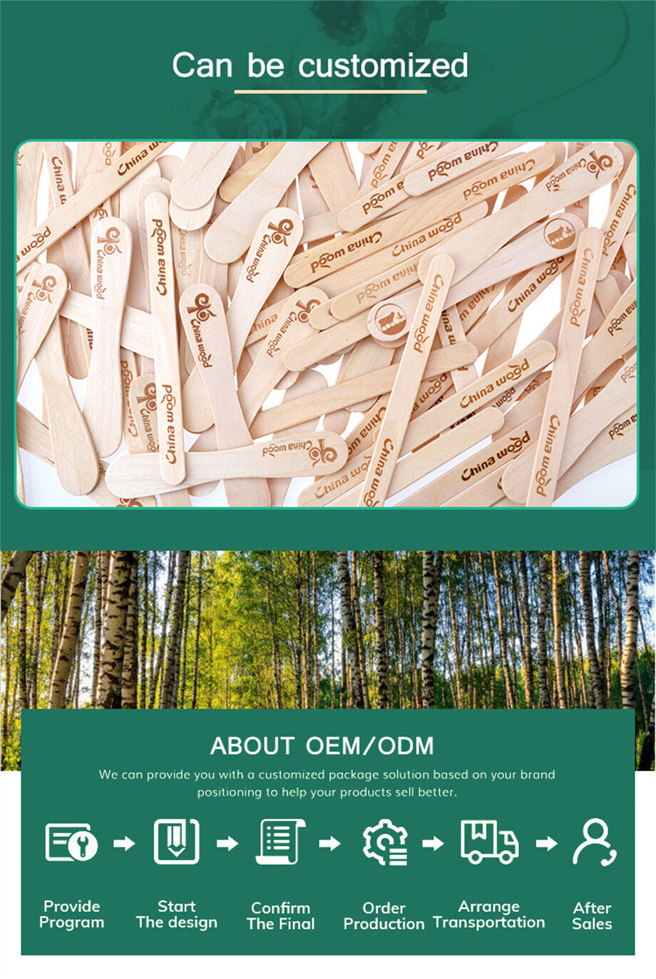 Factory Price Round Edge Wooden Ice Cream Stick Popsicle Stick 114*10 ...