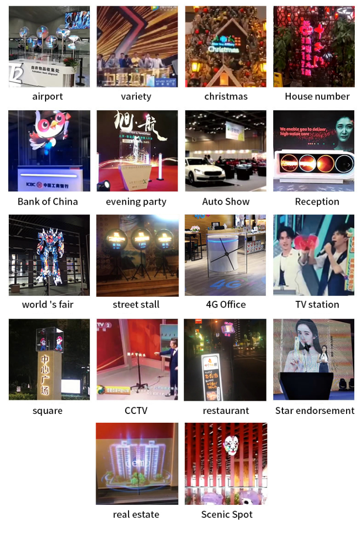 3d Fan Hologram Projector Wall 65cm Splicing 9 Pieces 3d Hologram Fan ...