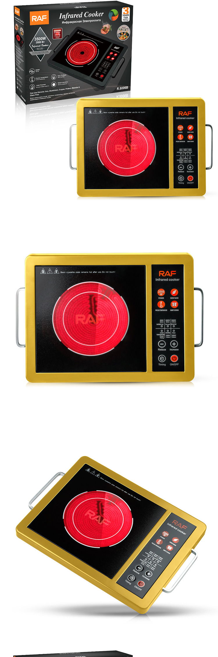 3500w Raf R8006 Smart Infrared Waterproof Single Plate Stove Hotpot ...