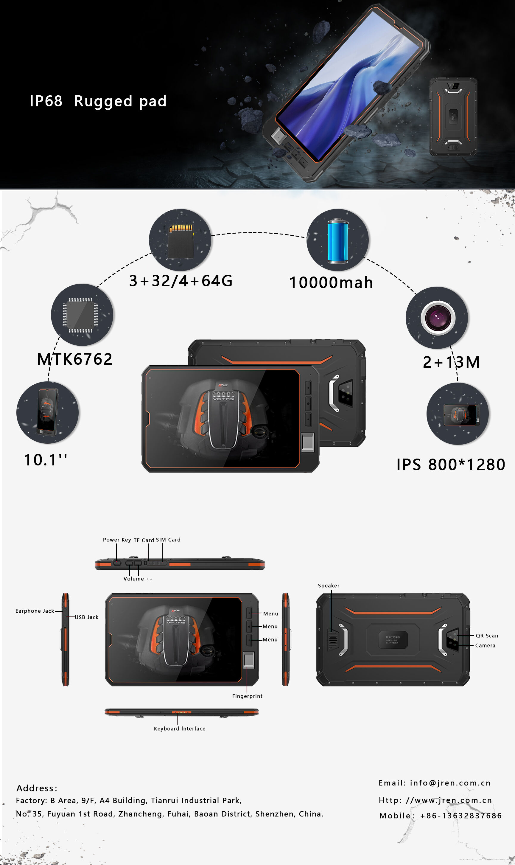 Achetez en gros Ip68 Portable Nfc 2d Scanner De Code à Barres Lisible à ...