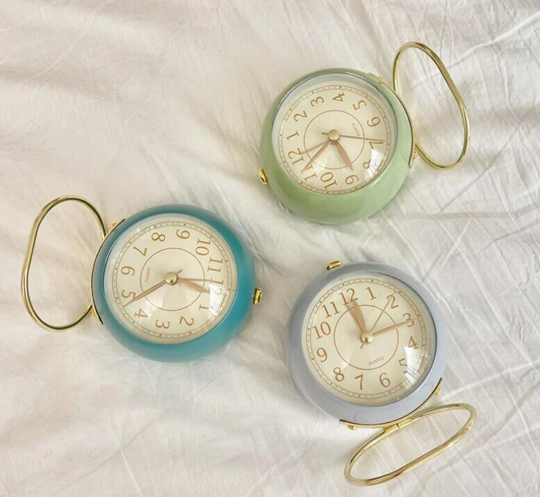 Ins Style Cream Alarm Clock Desk Clock Bedroom Clock Nordic Style Retro ...