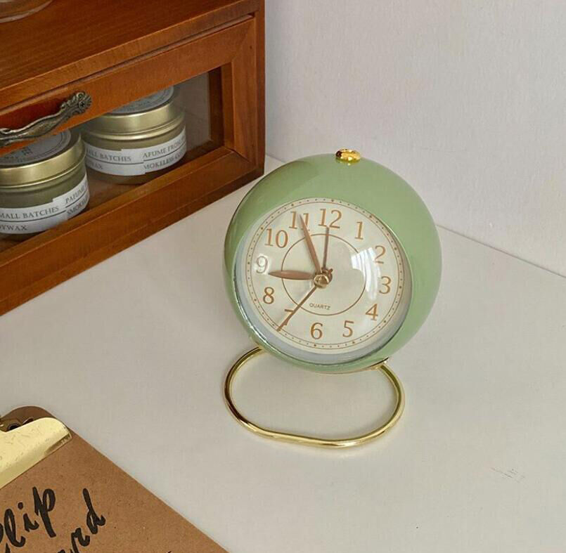Ins Style Cream Alarm Clock Desk Clock Bedroom Clock Nordic Style Retro ...