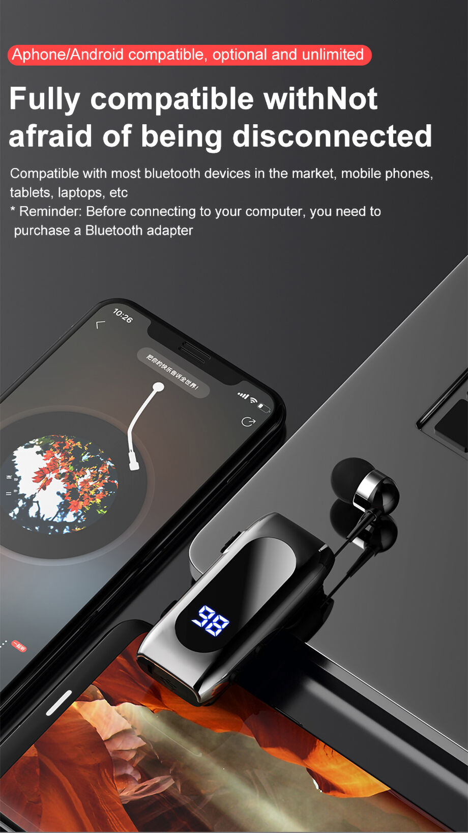 Buy Wholesale China Bt5.0 Wireless Business Headset Earphone Ear Clip ...