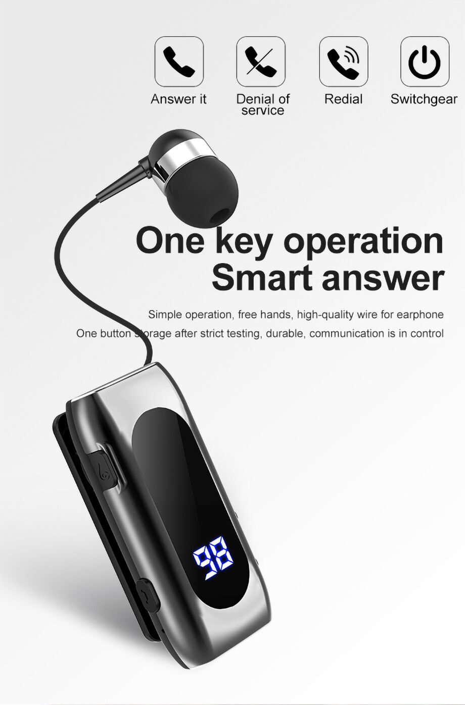 Buy Wholesale China Bt5.0 Wireless Business Headset Earphone Ear Clip ...