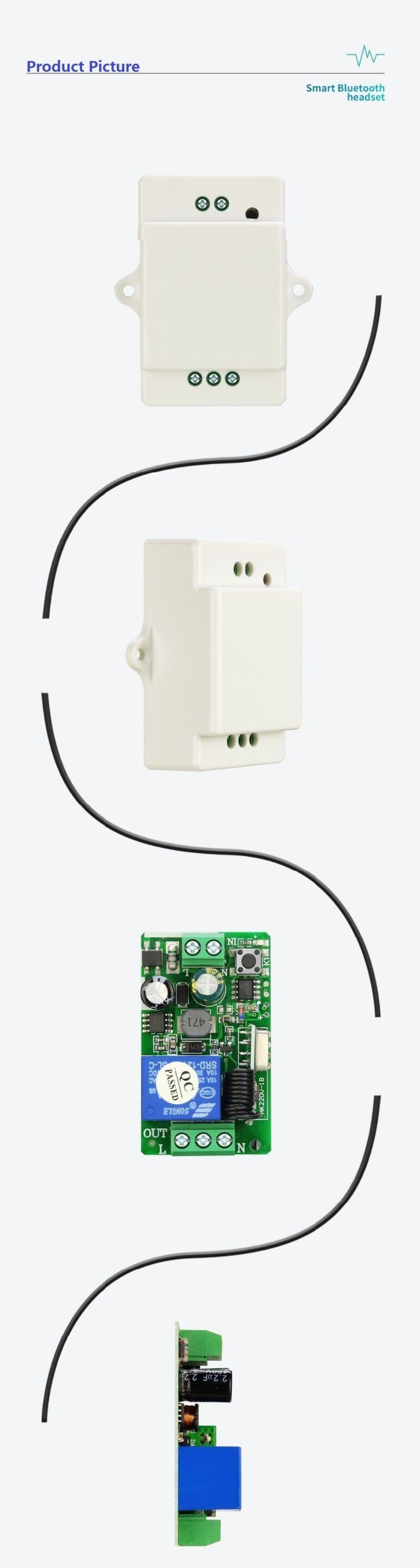 Remote Controller Switch Ac85-240v 1ch Delay Rf Remote Controller Set ...