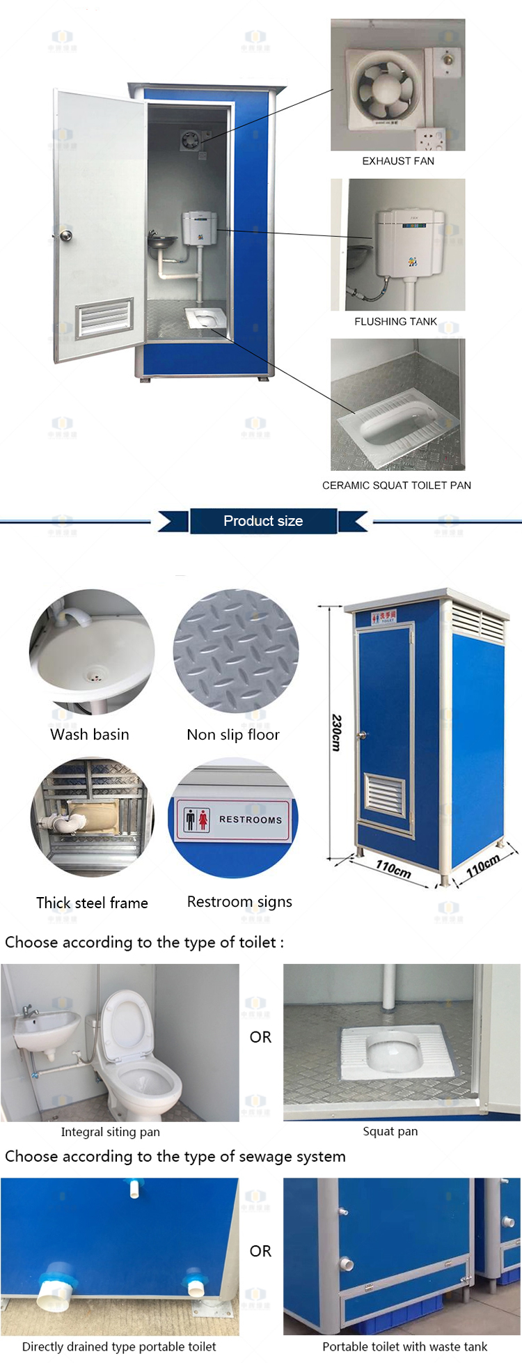 Buy Wholesale China Cgch Outdoor Prefab Porta Potty Movable Toilet ...