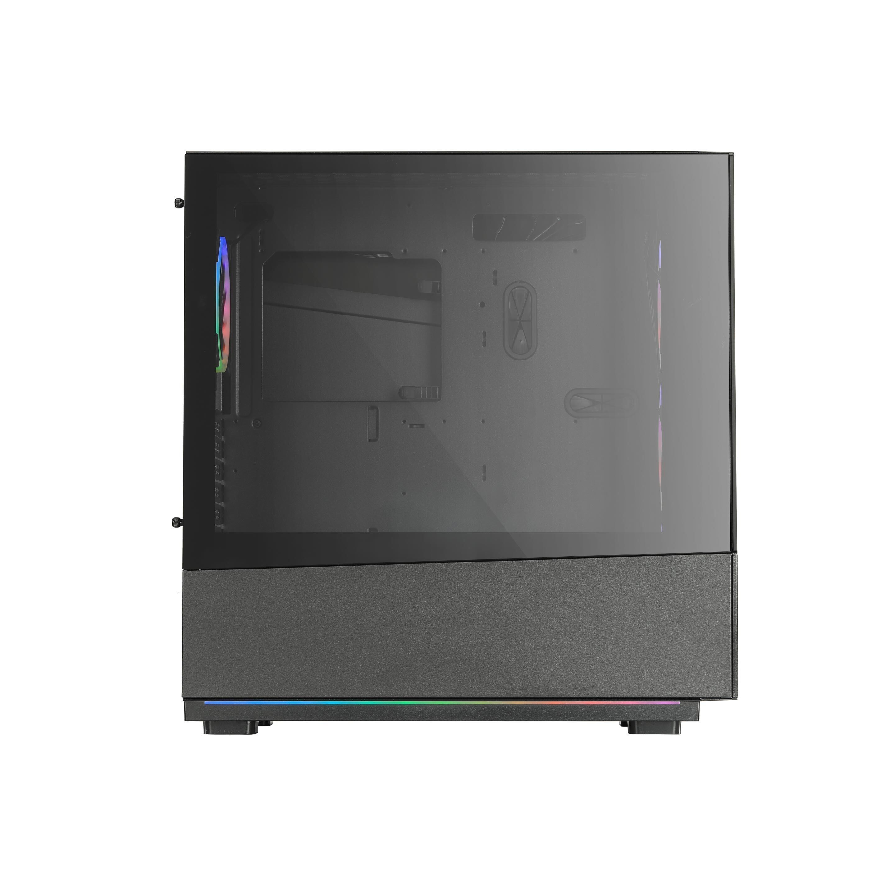Black E-atx Computer Case Tempered Glass Steel Panel Combination Gaming ...