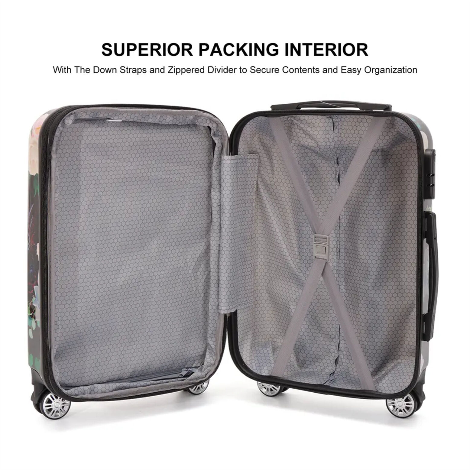 Custom Manufacturer Multi Color Printed Spinner Wheels Abs Pc Travel ...