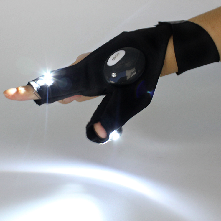 Fishing Gloves With Led Light Breathable Durable Magic Strap Fingerless ...