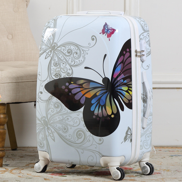 Buy China Wholesale Abs+pc Butterfly Printing Rolling Luggage Set Women ...