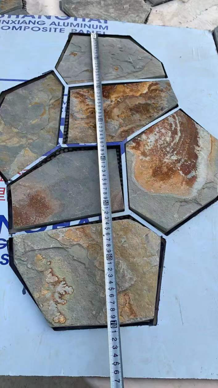 Irregular Outdoor Floor Interlocking Natural Rusty Slate Effect Stone ...