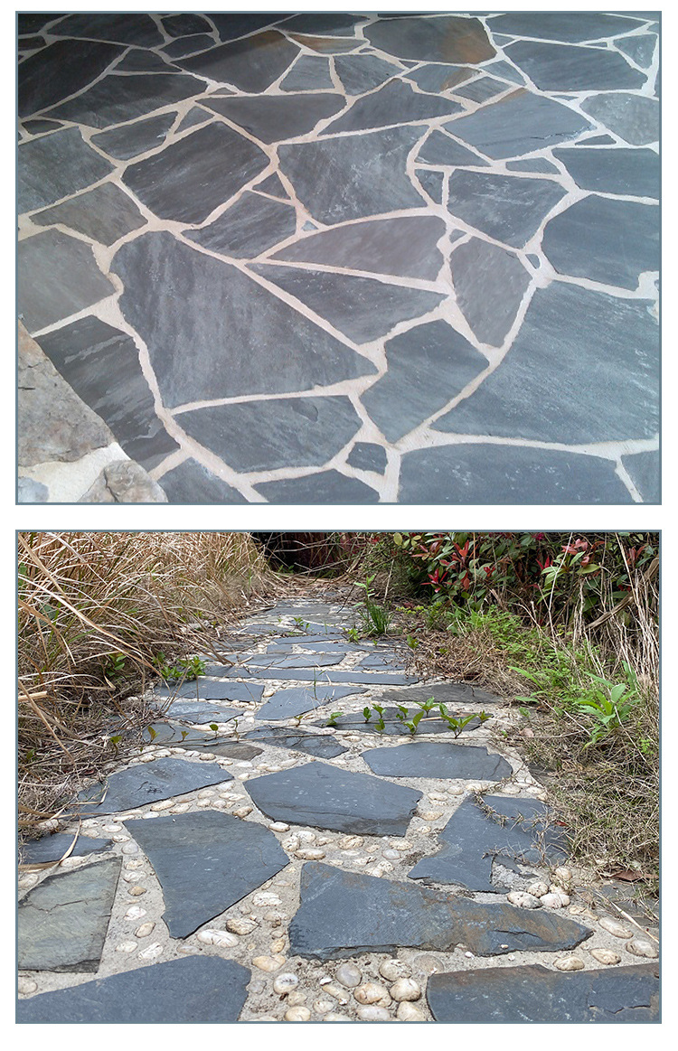 Natural Stone Black Slate Paving Slabs Outdoor Slate Tiles Interior Floor Tile Roof Stone Slate ...