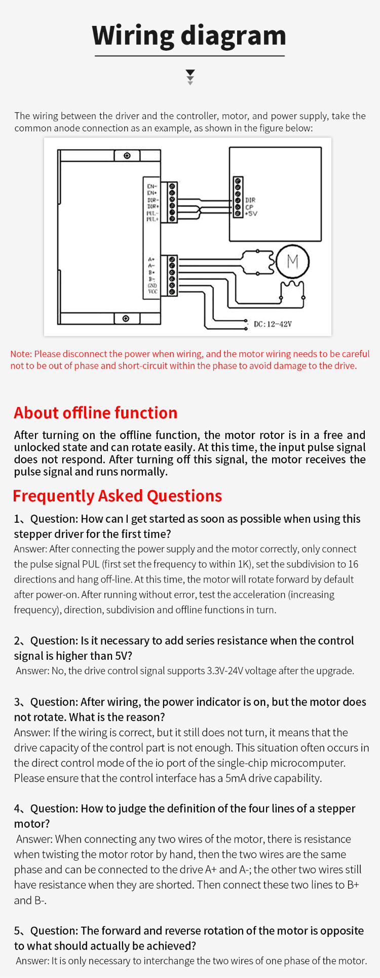 Twotrees Dm556 1 8 5 6a 20 50vdc 2phase Low Speed Smoothly Microstep For Cnc Digital Stepper
