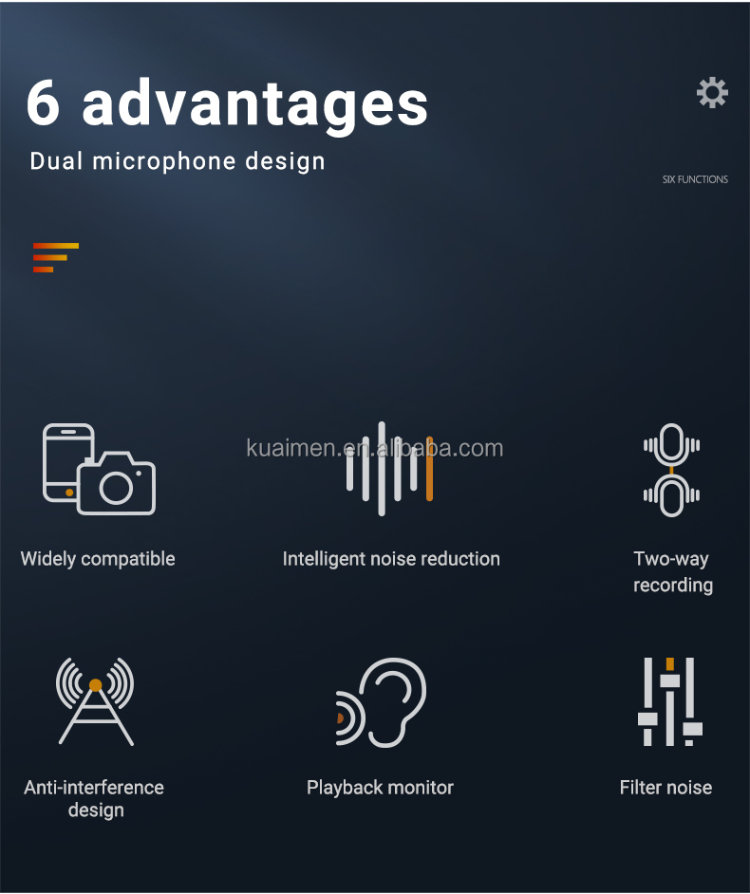 Interview Two Way On-camera Mic Vlog Video Cardioid Recording Dual Head ...