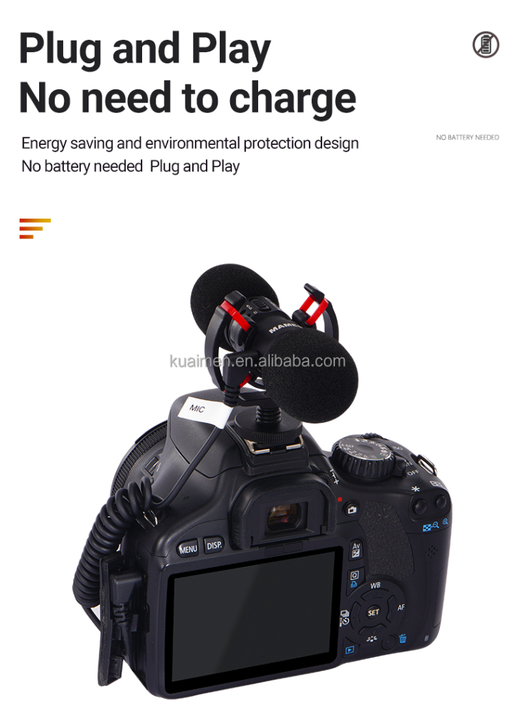 Interview Two Way On-camera Mic Vlog Video Cardioid Recording Dual Head ...