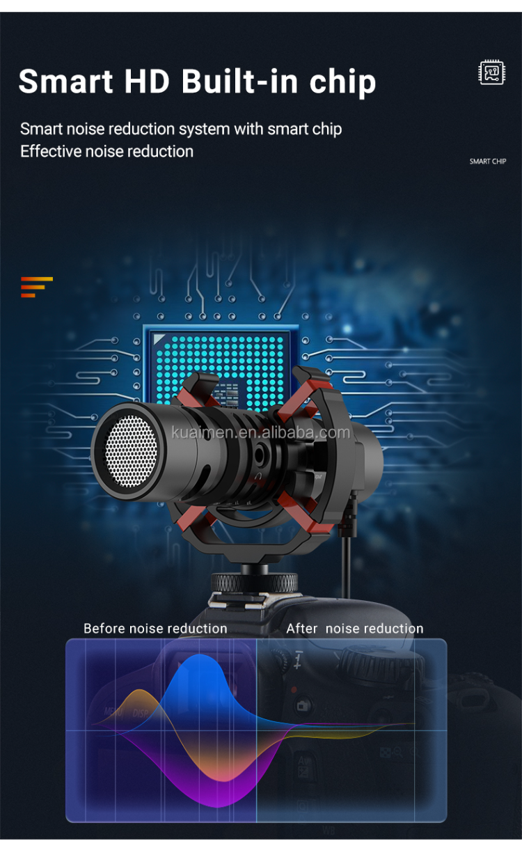 Interview Two Way On-camera Mic Vlog Video Cardioid Recording Dual Head ...