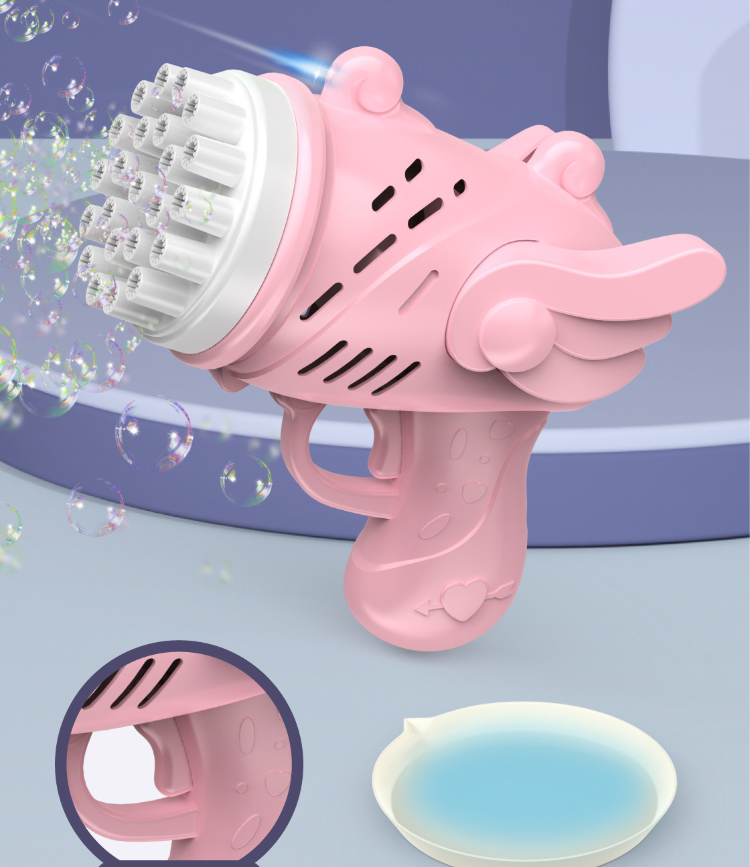 Plastic Bubble Gun Light Up Bubble Toys Gun Rechargeable Electric ...