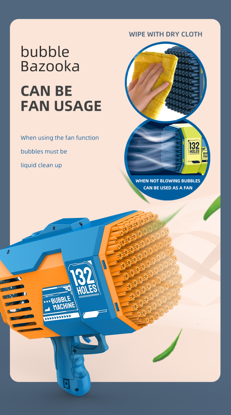 69 Hole Bazooka Bubble Gun Machine Gun Toys Blower Launcher Rocket Bubble Bazooka Led With ...