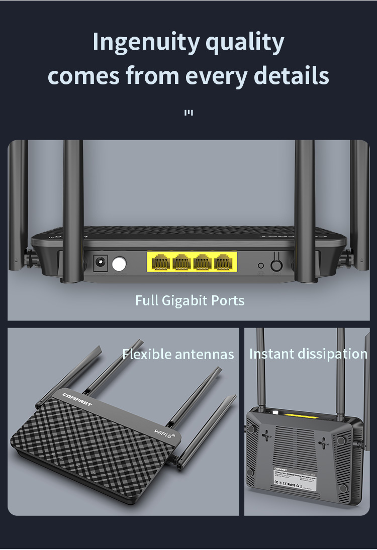 New Technology Gigabit Ports Dual Band 1800mbps Wifi 6 Mesh 5g Wireless ...