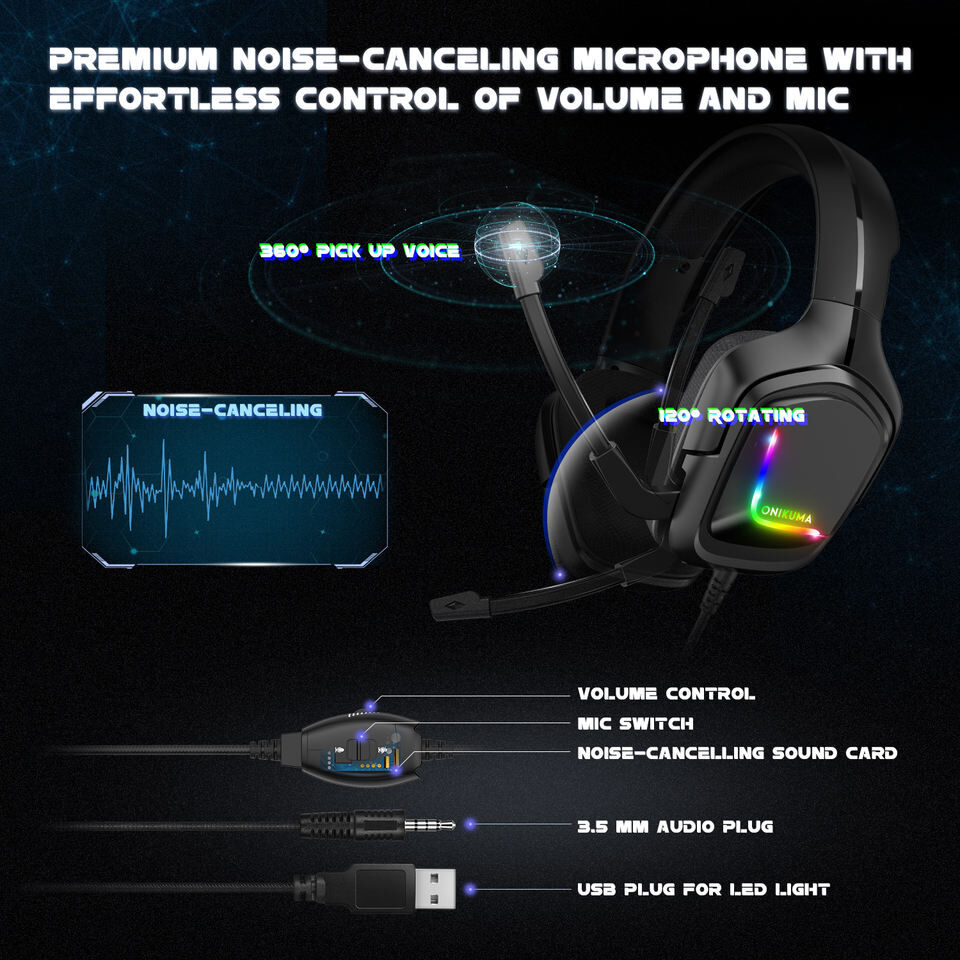 Buy Wholesale China Rgb Gaming Headset With Noise Reduction Mic Pc ...